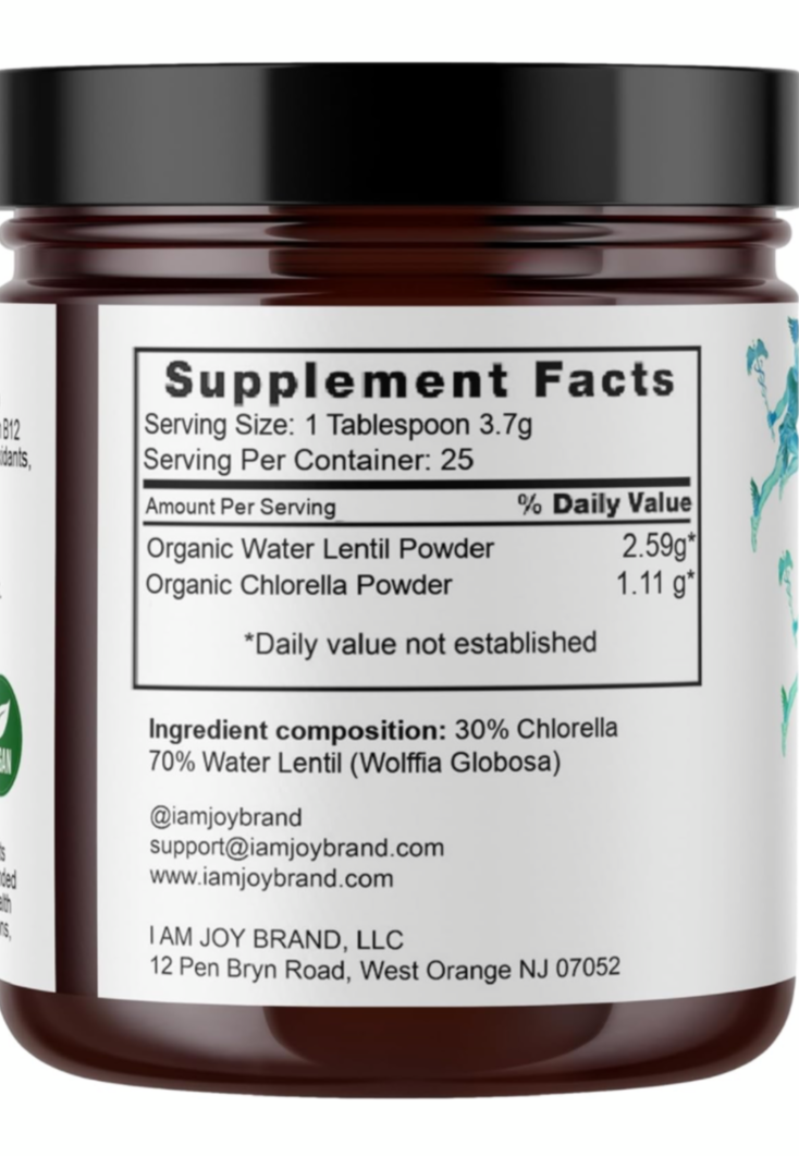 Water lentil protein powder (aka duckweed) – I Am Joy Brand